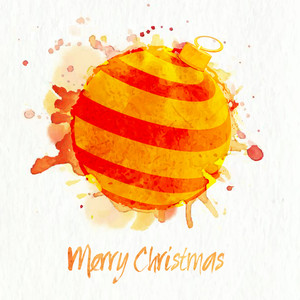 Creative grungy Xmas Ball made by color splash for Merry Christmas ...