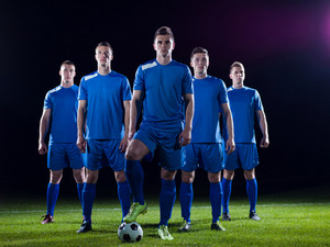 Soccer players team Royalty-Free Stock Image - Storyblocks