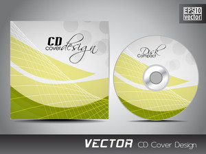 Cd Cover Presentation Design Template With Copy Space And Wave Effect ...