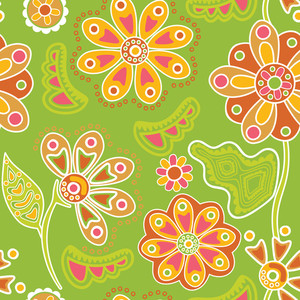 Colorful Floral Seamless Pattern In Cartoon Style. Seamless Pattern Can ...