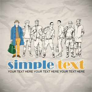 Cool Poster With Stylish Guys. Vector Illustration. Royalty-Free Stock ...