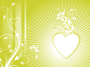 Green Heart Frame For Text With Floral Elements Background Royalty-Free ...