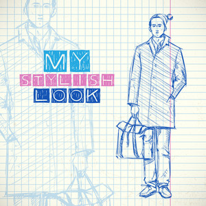 Hand Drawing Of A Stylish Boy In Sketch Style. Vector Illustration ...