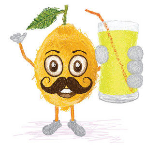 Lemon Fruit Mustache Royalty-Free Stock Image - Storyblocks