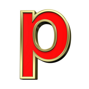 Lower Case Letter From Red With Gold Frame Alphabet Set Royalty-Free ...