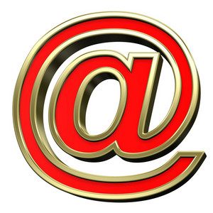 Mail Sign From Red With Gold Frame Alphabet Set Royalty-Free Stock ...