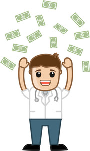 Money Rain - Doctor - Medical Cartoon Characters Royalty-Free Stock ...