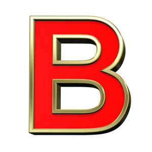 One Letter From Red With Gold Shiny Frame Alphabet Set Royalty-Free ...