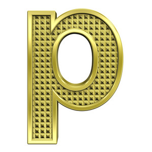 One Lower Case Letter From Knurled Gold Alphabet Set Royalty-Free Stock ...