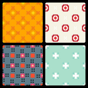 Set Of 4 Pixel Patterns Royalty-Free Stock Image - Storyblocks