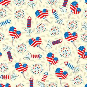Seamless Pattern For 4th Of July Royalty-Free Stock Image - Storyblocks