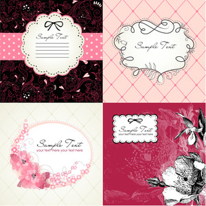 Set Of Cute Floral Frames Royalty-Free Stock Image - Storyblocks