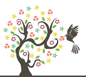 Vector Abstract Tree With Bird Royalty-Free Stock Image - Storyblocks