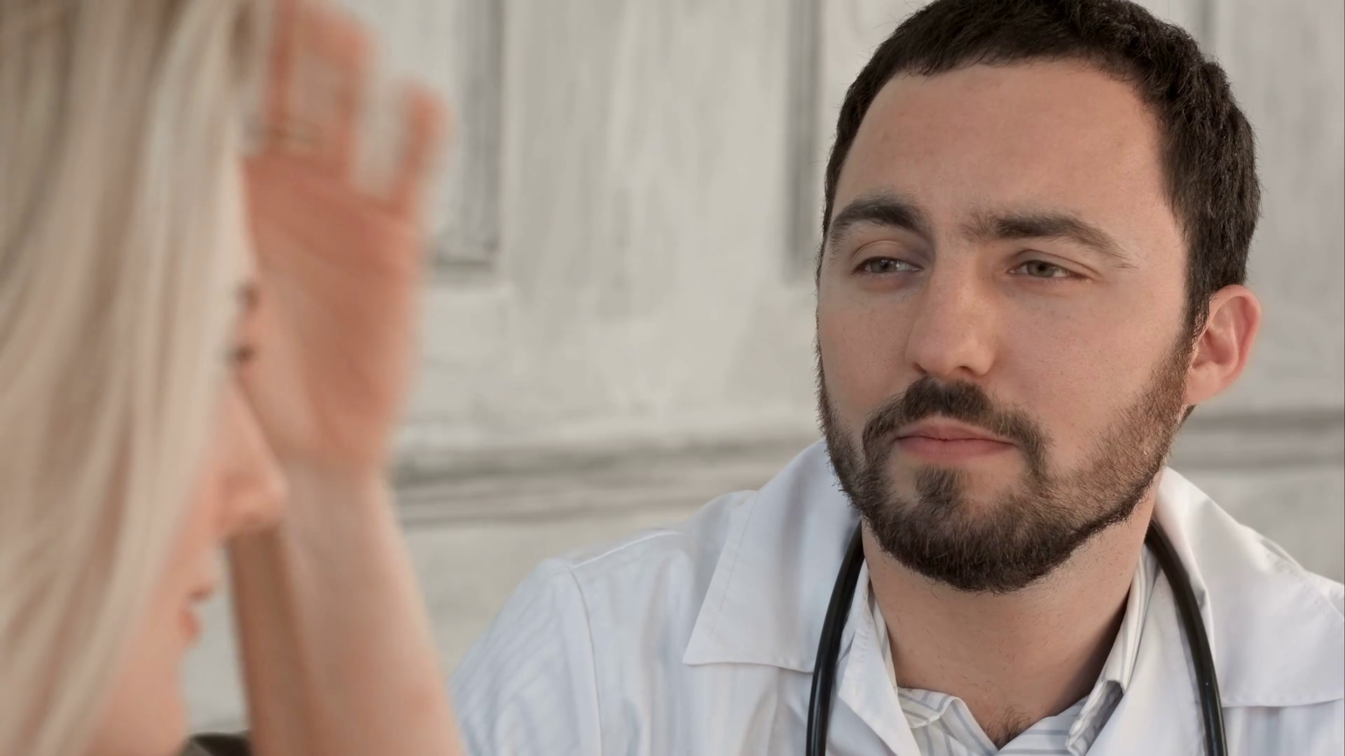 Doctor telling bad news to his patient on a Green Screen, Chroma Key ...