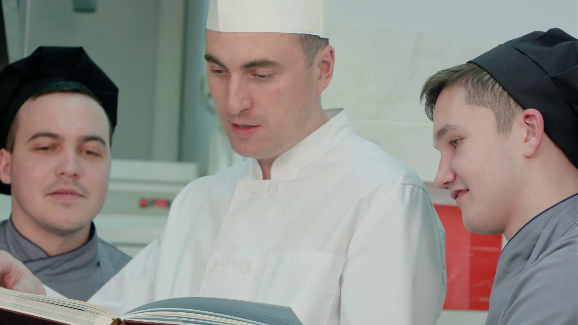 Head Chef Holding Recipe Book Discussing Stock Footage SBV-312567506 ...