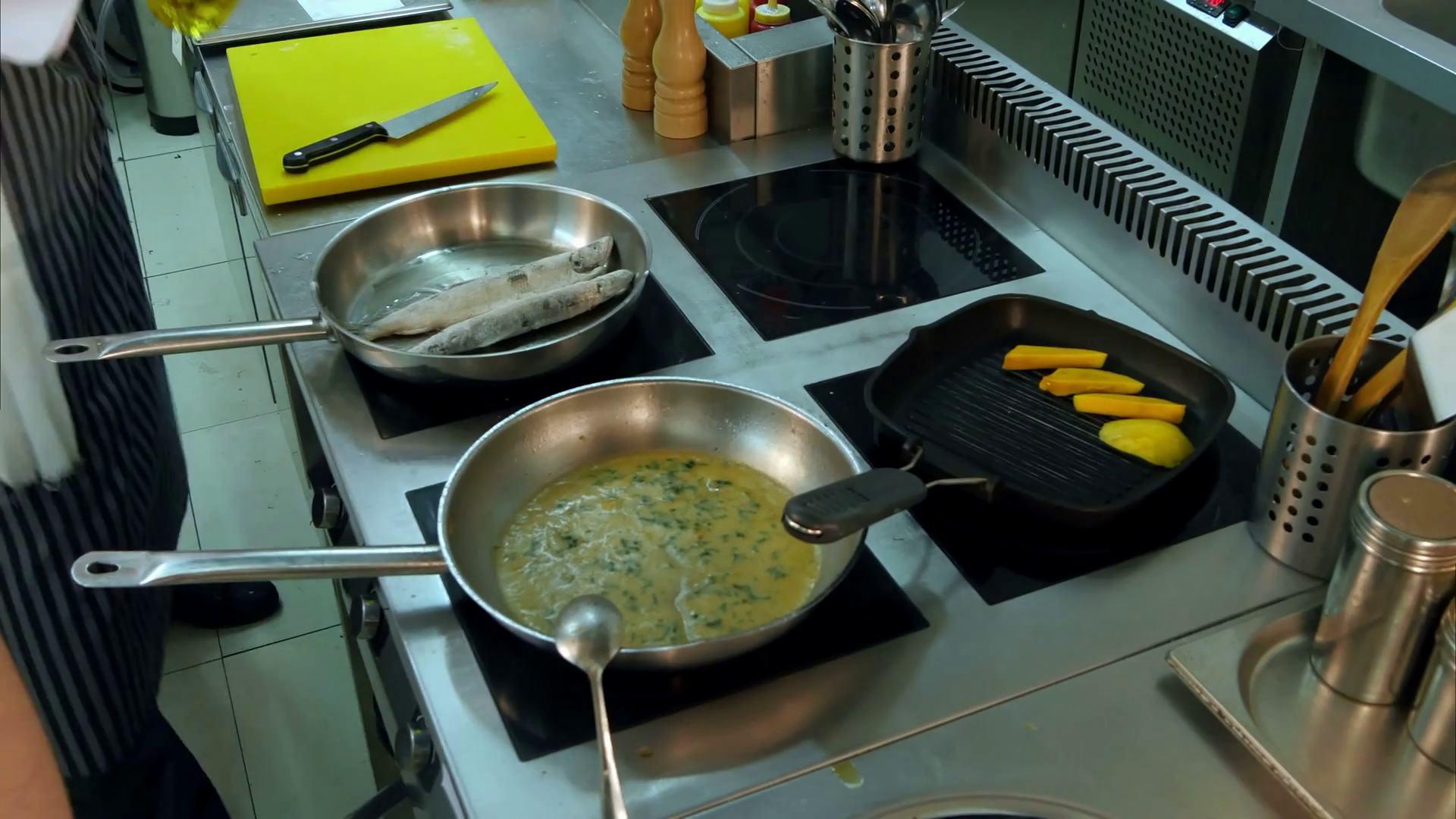 Two Busy Chefs At Work Cooking In Restaurant Stock Footage SBV ...