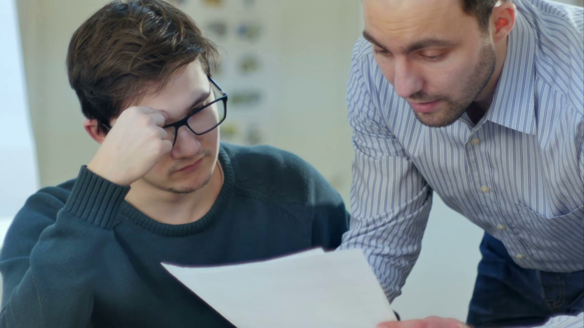Attentive Boy Studying With Laptop Teacher Stock Footage SBV-316026485 ...