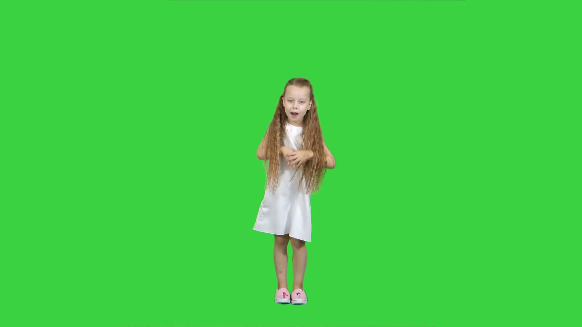 Young Girl Dancing Singing On Green Screen Stock Footage SBV-316687912 ...