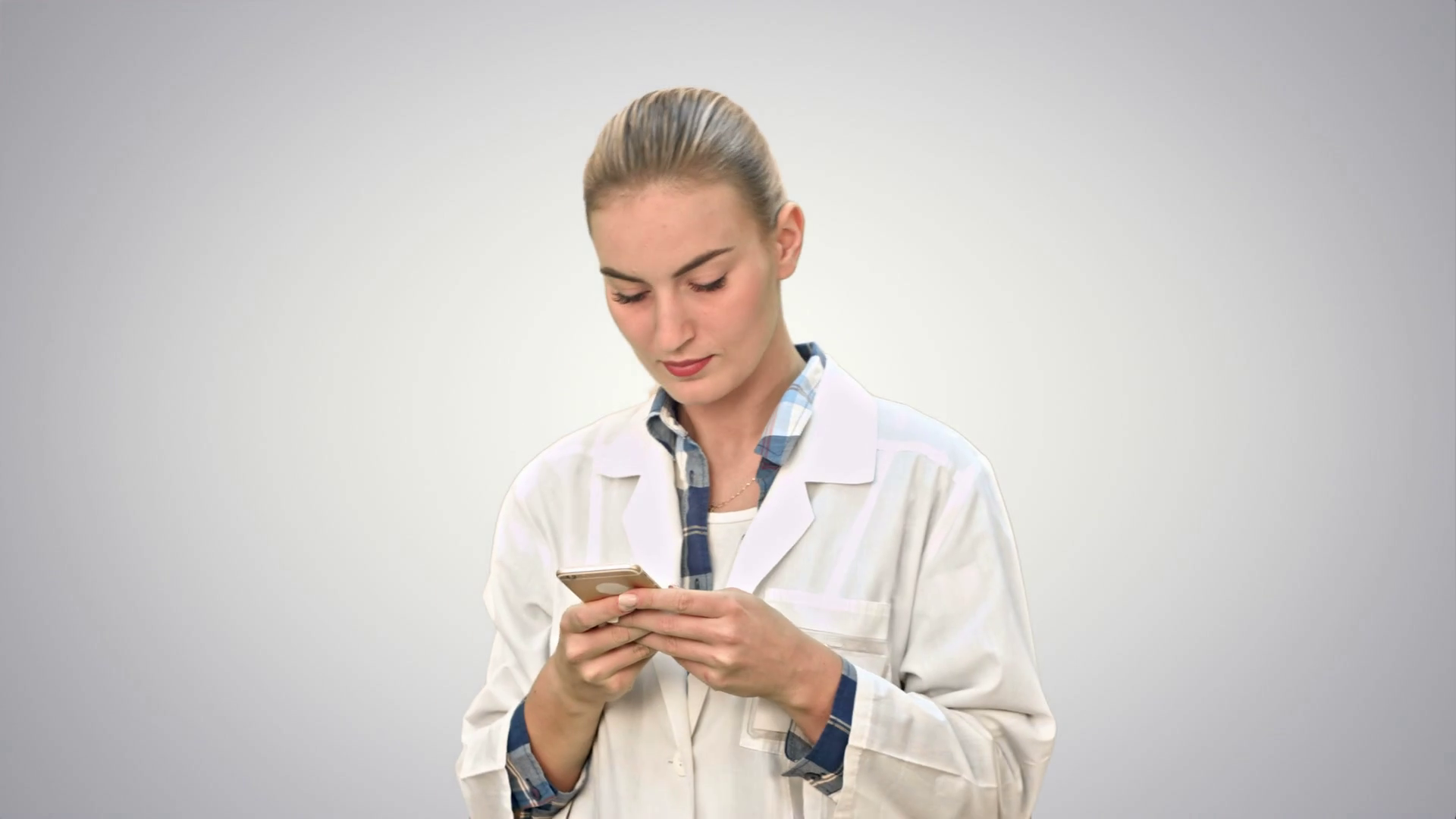 Female Doctor Using Texting Messages Using Stock Footage SBV-313878272 ...
