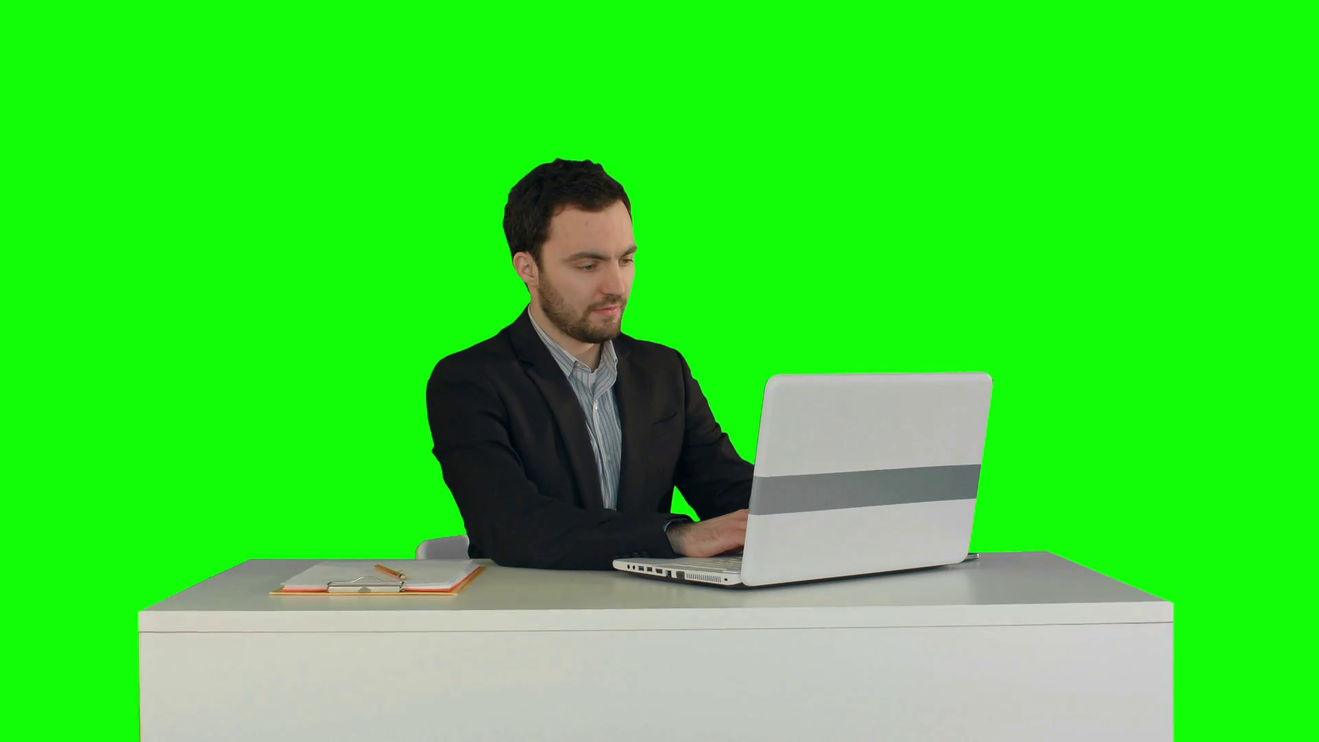 Focused Young Professional Working On Laptop Stock Footage SBV ...