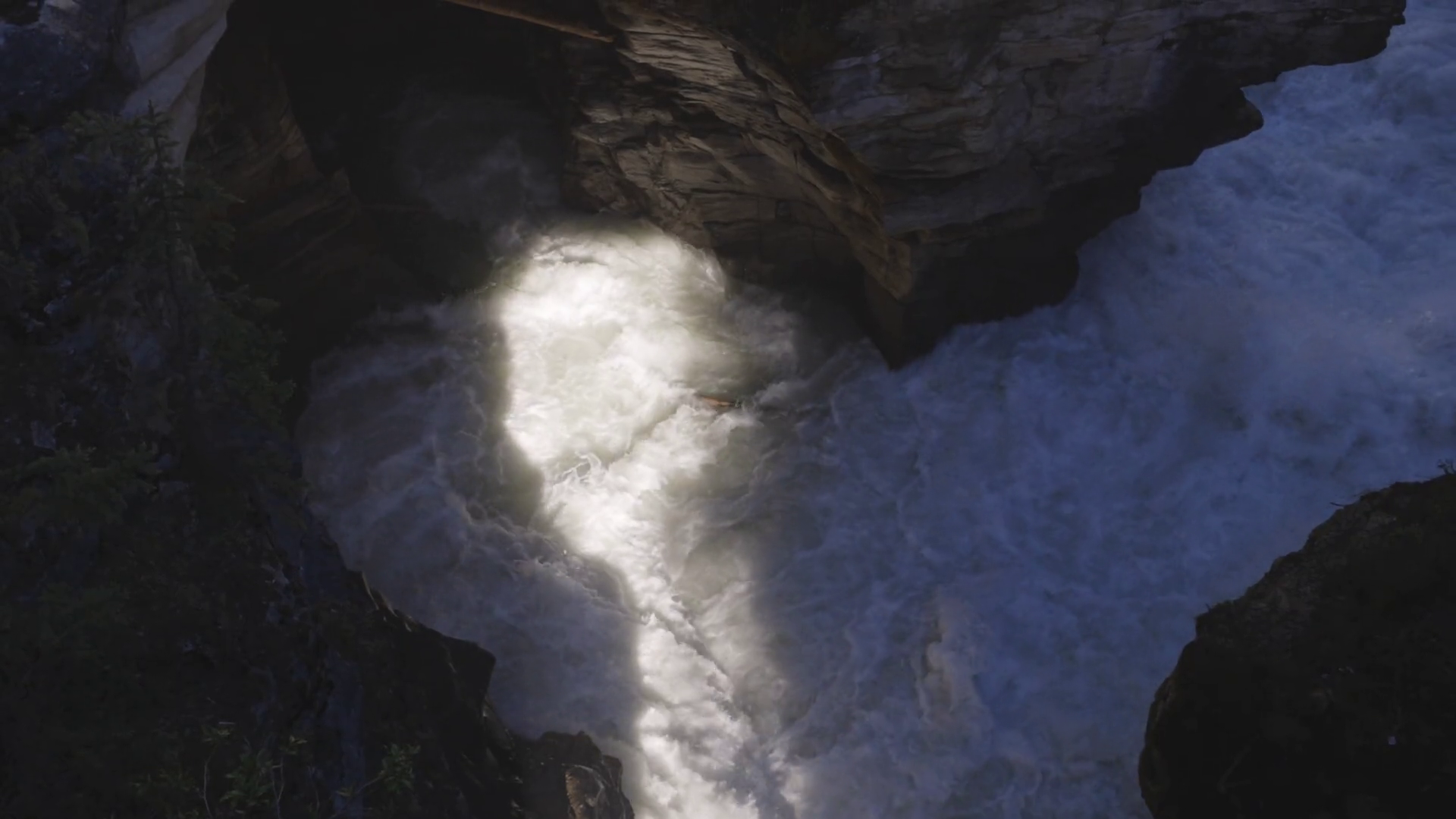 Water Pools At Base Of Athabasca Falls In Stock Footage SBV-347653500 ...