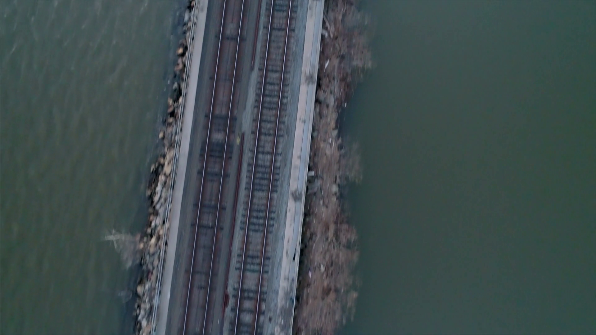 Aerial Top Down View Tilt Up Of Train Tracks Stock Footage SBV ...