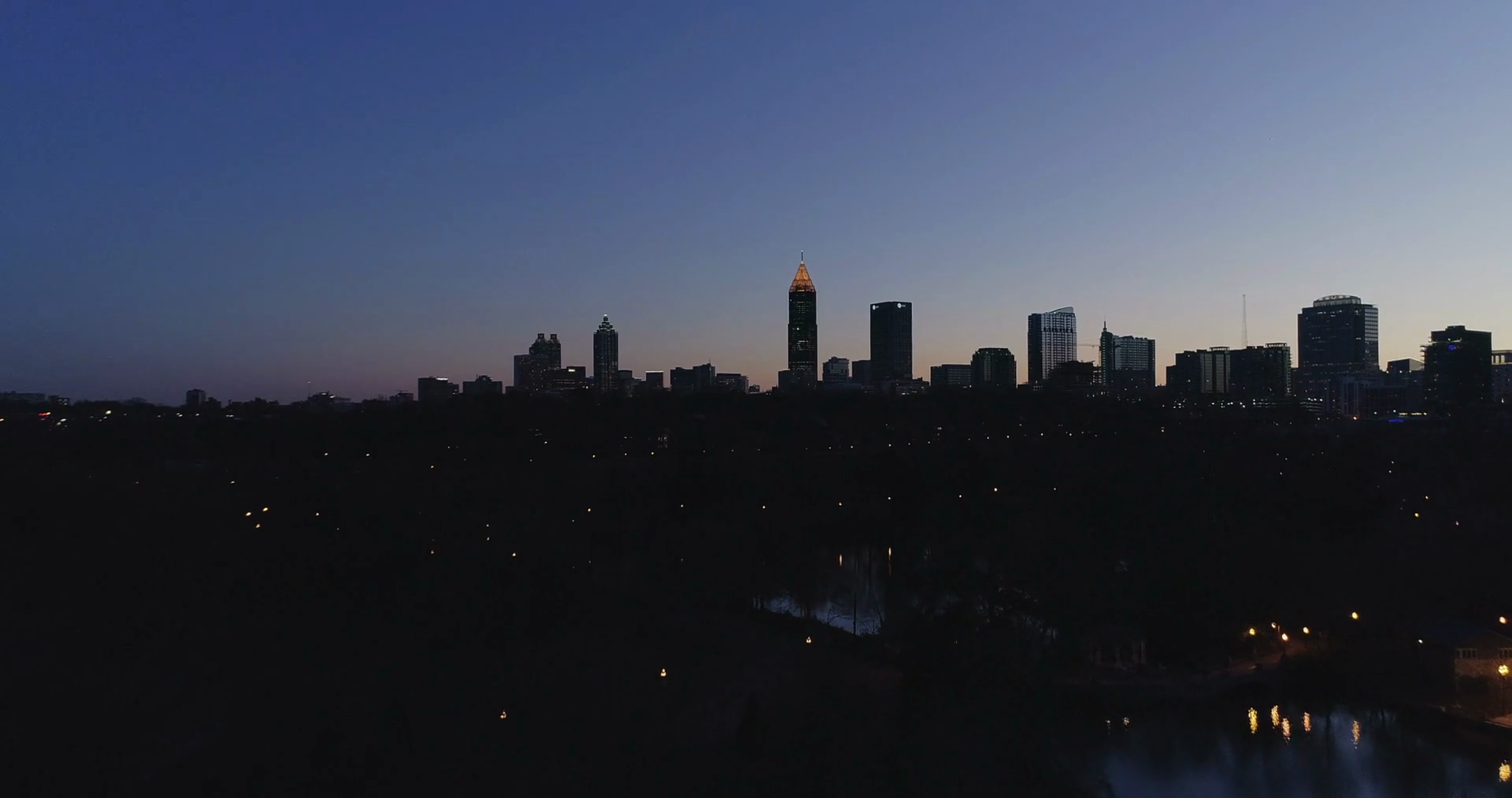 Aerial View of the Atlanta Skyline at Dusk Stock Video Footage 00:10 ...