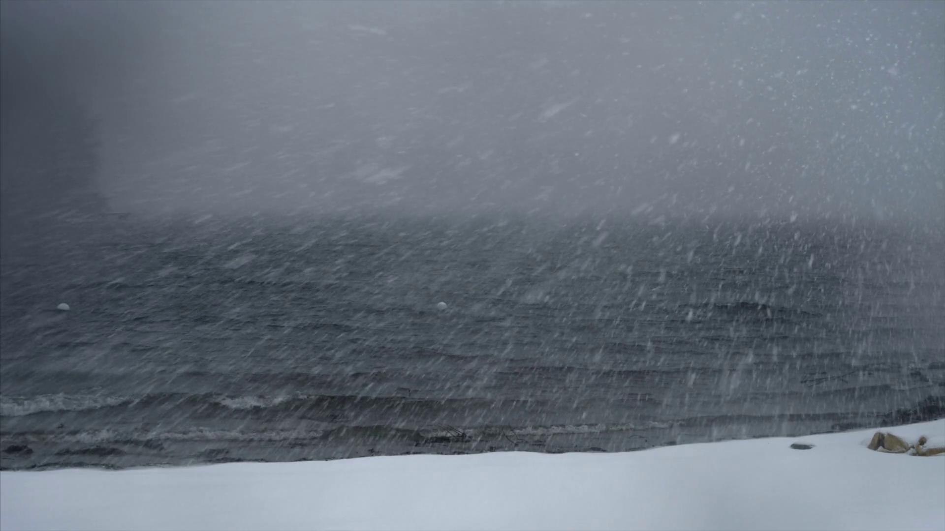 Snow Falling On Lake Stock Footage SBV-346400432 - Storyblocks