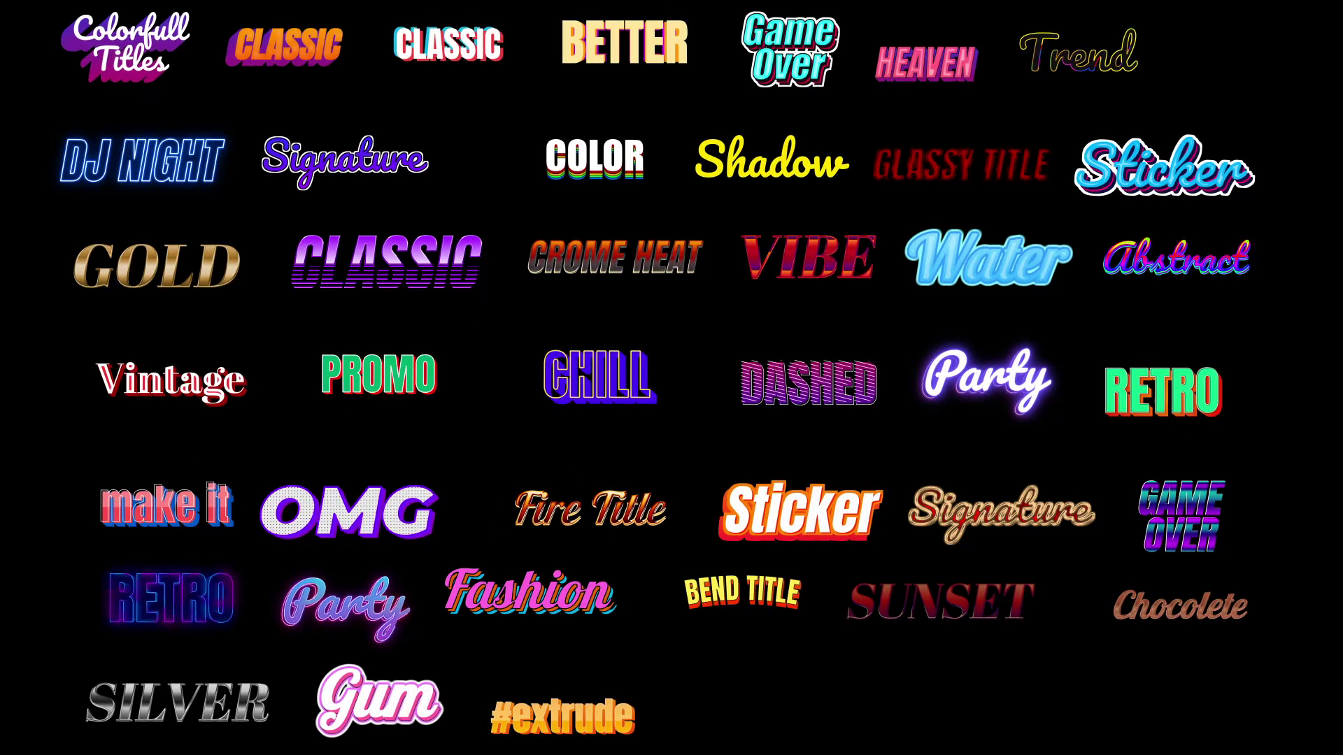 Colorful Titles Premiere Pro Pack 01:09 SBV-346914697 - Storyblocks