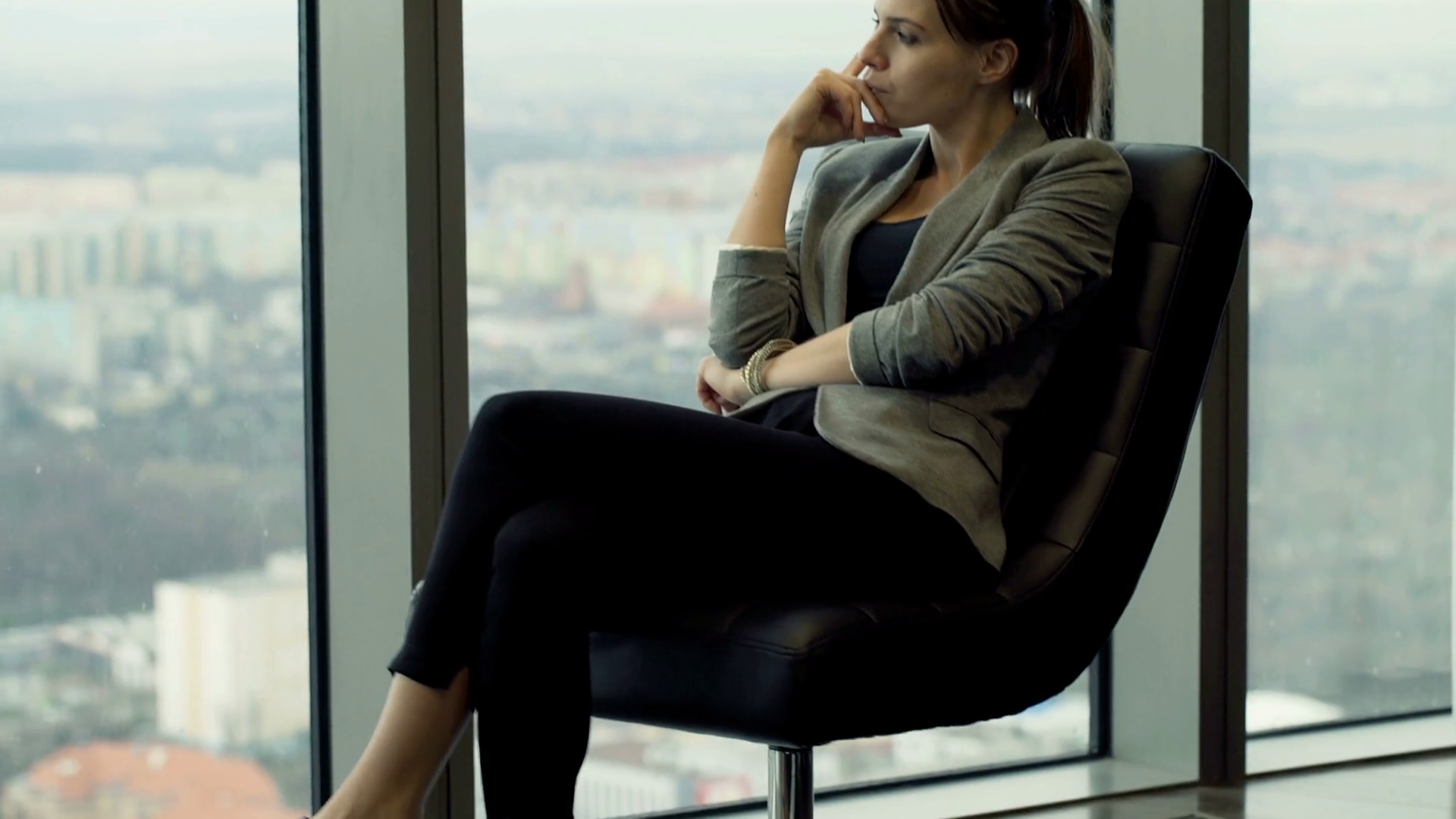 Sad Unhappy Businesswoman Sitting On Stock Footage SBV-306758749 ...