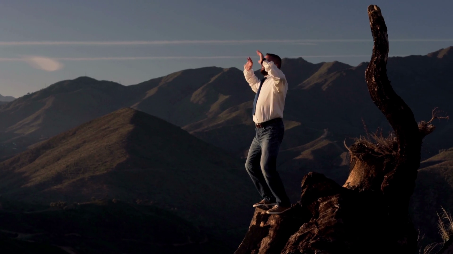 Successful Businessman Raising Arms Power Stock Footage SBV-304560208 ...