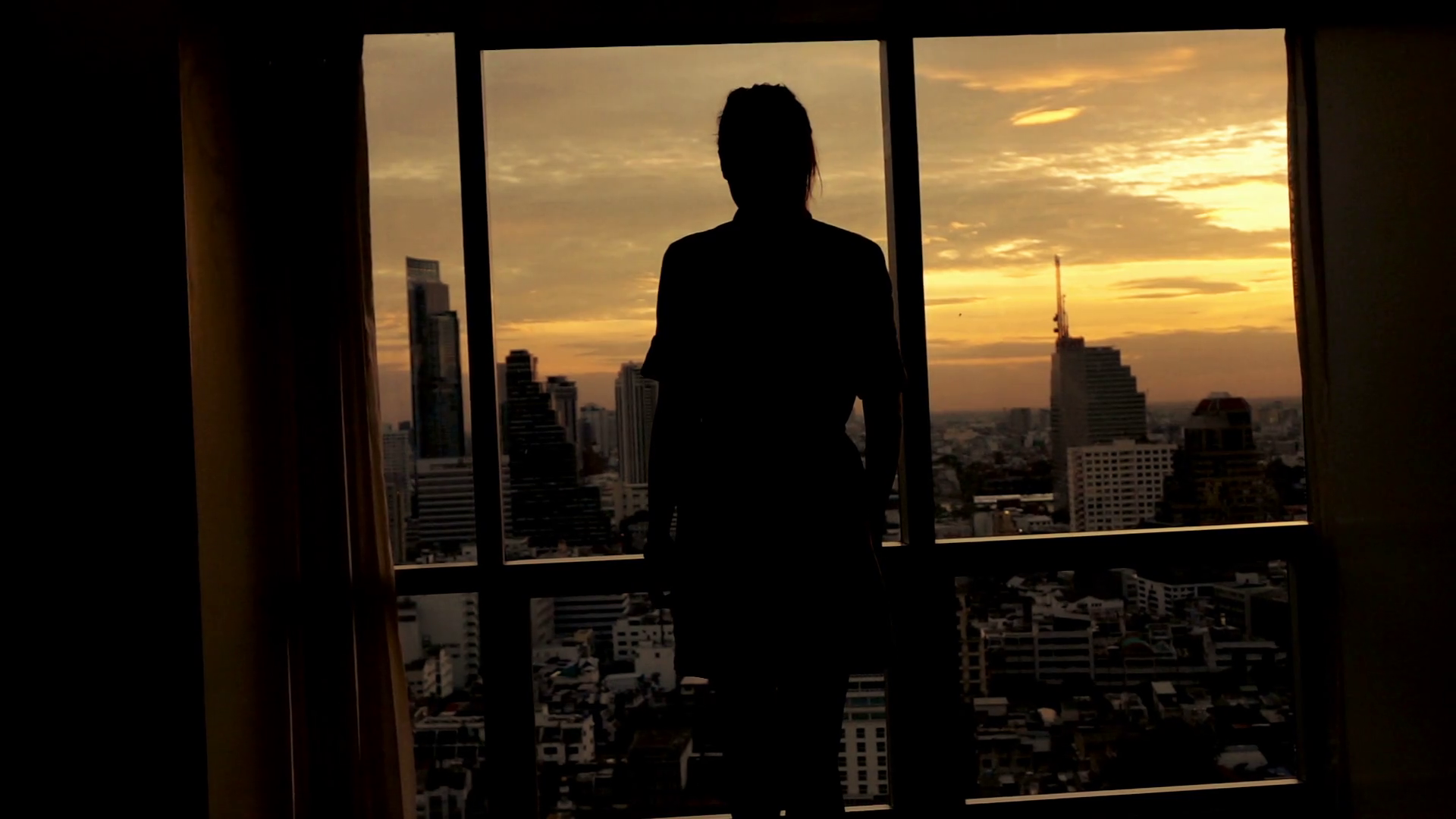 Graceful Woman Window Slow Motion Stock Footage SBV-318962820 - Storyblocks