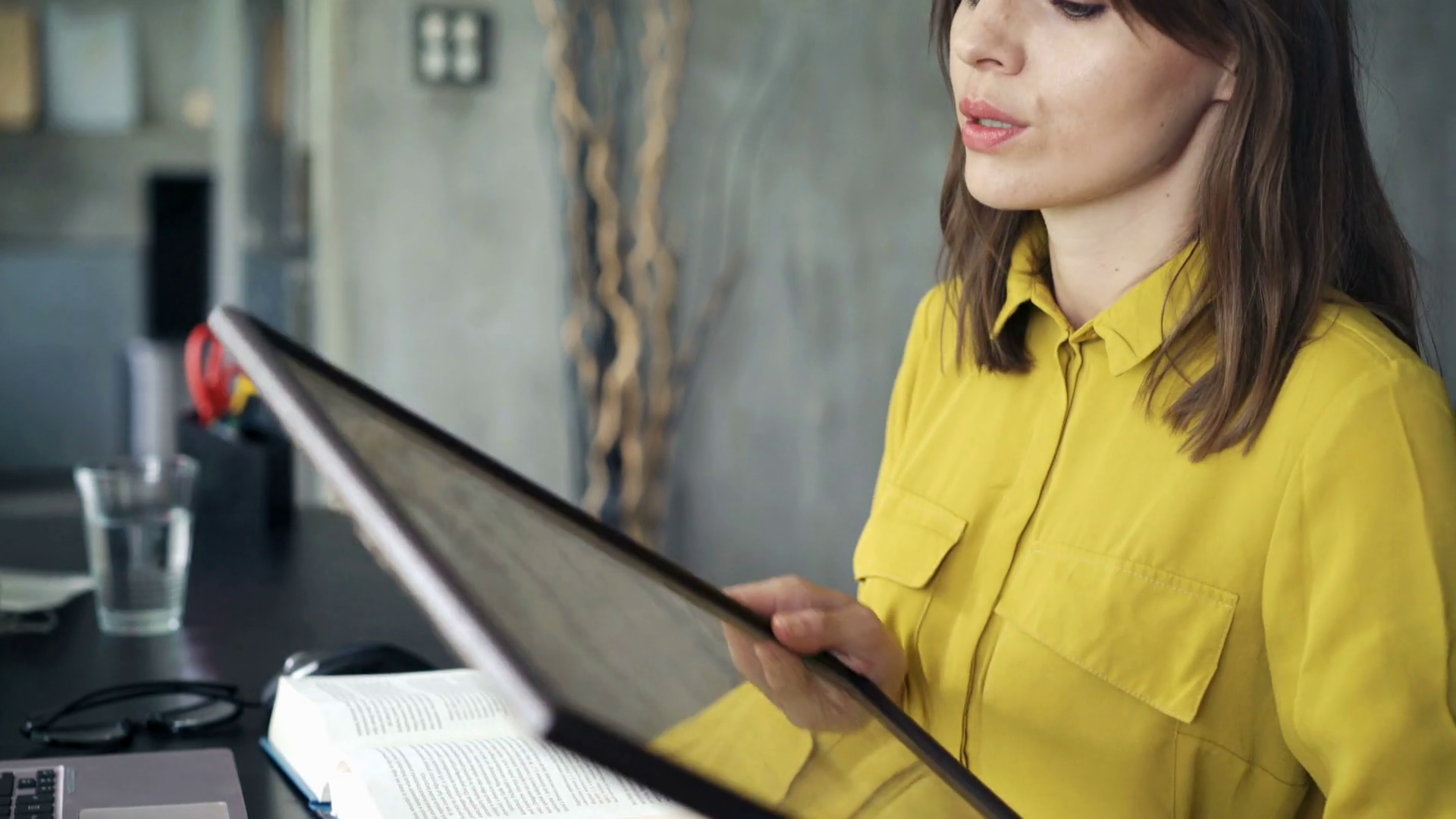 Art Curator Examining Painting Consulting Stock Footage SBV-315440311 ...