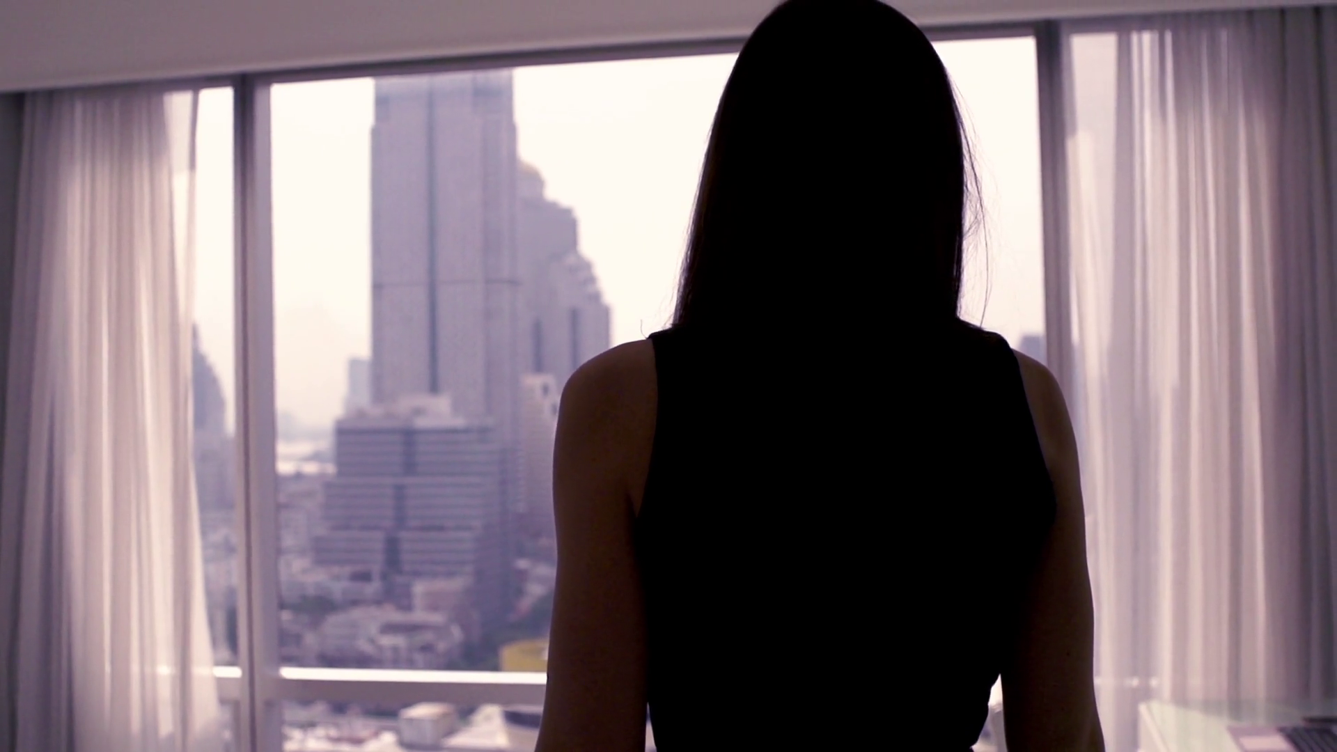 Young Woman Walking To Window Admire City Stock Footage SBV-323770741 ...