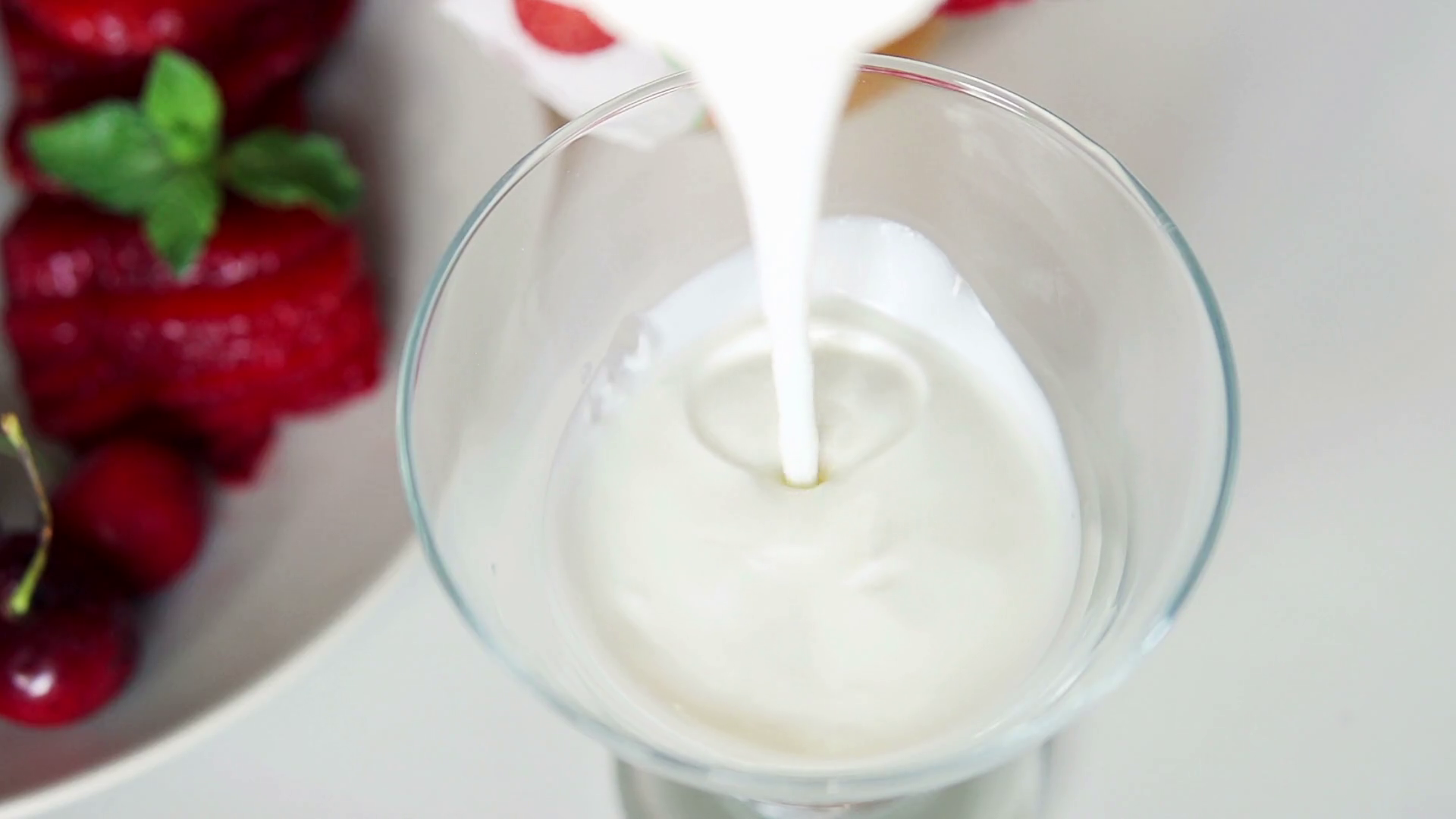 Yoghurt Pouring Into Bowl Stock Footage SBV-302646842 - Storyblocks