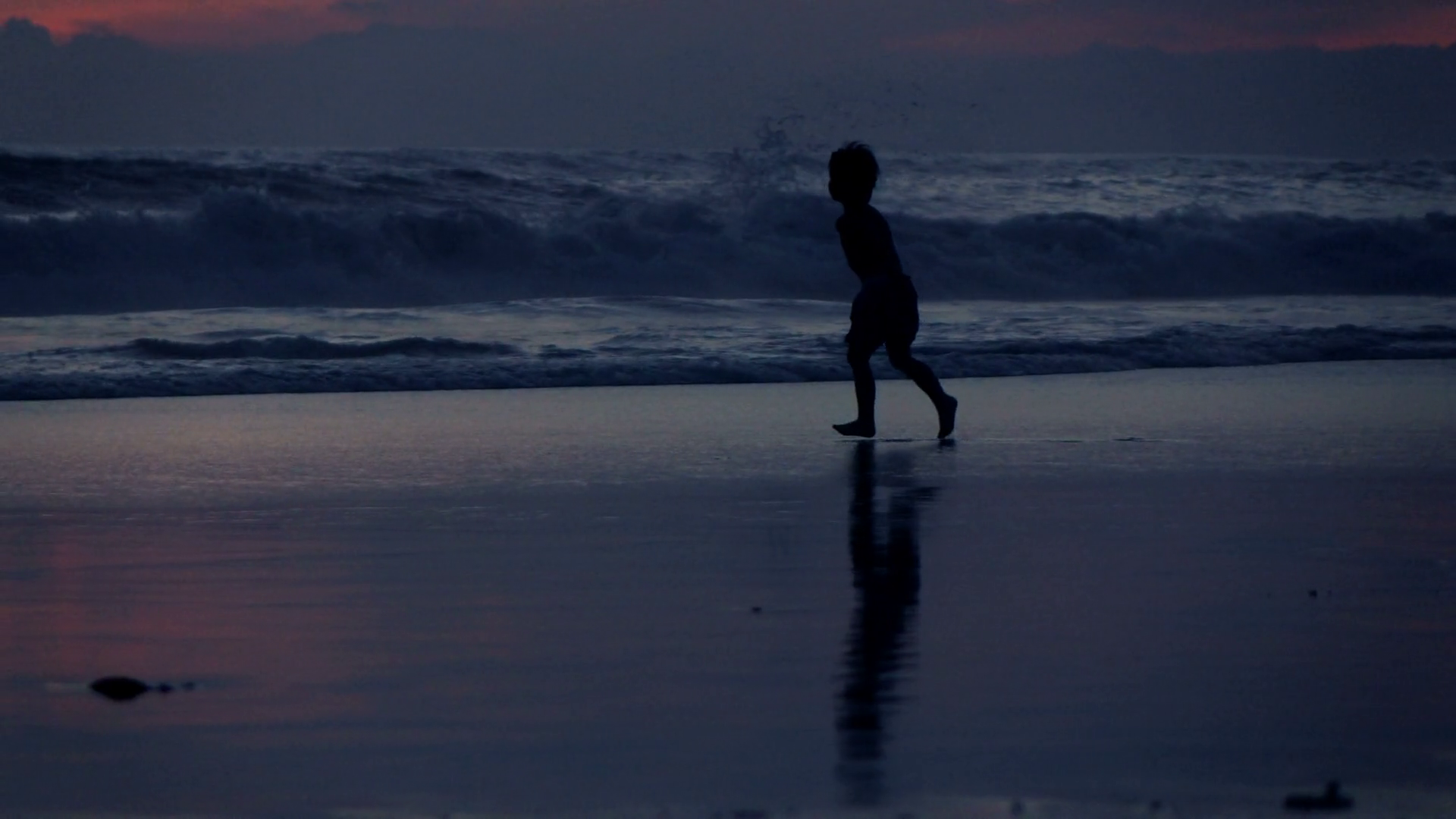 Young Boy Running Into Sea During Sunset Stock Footage SBV-312075953 ...