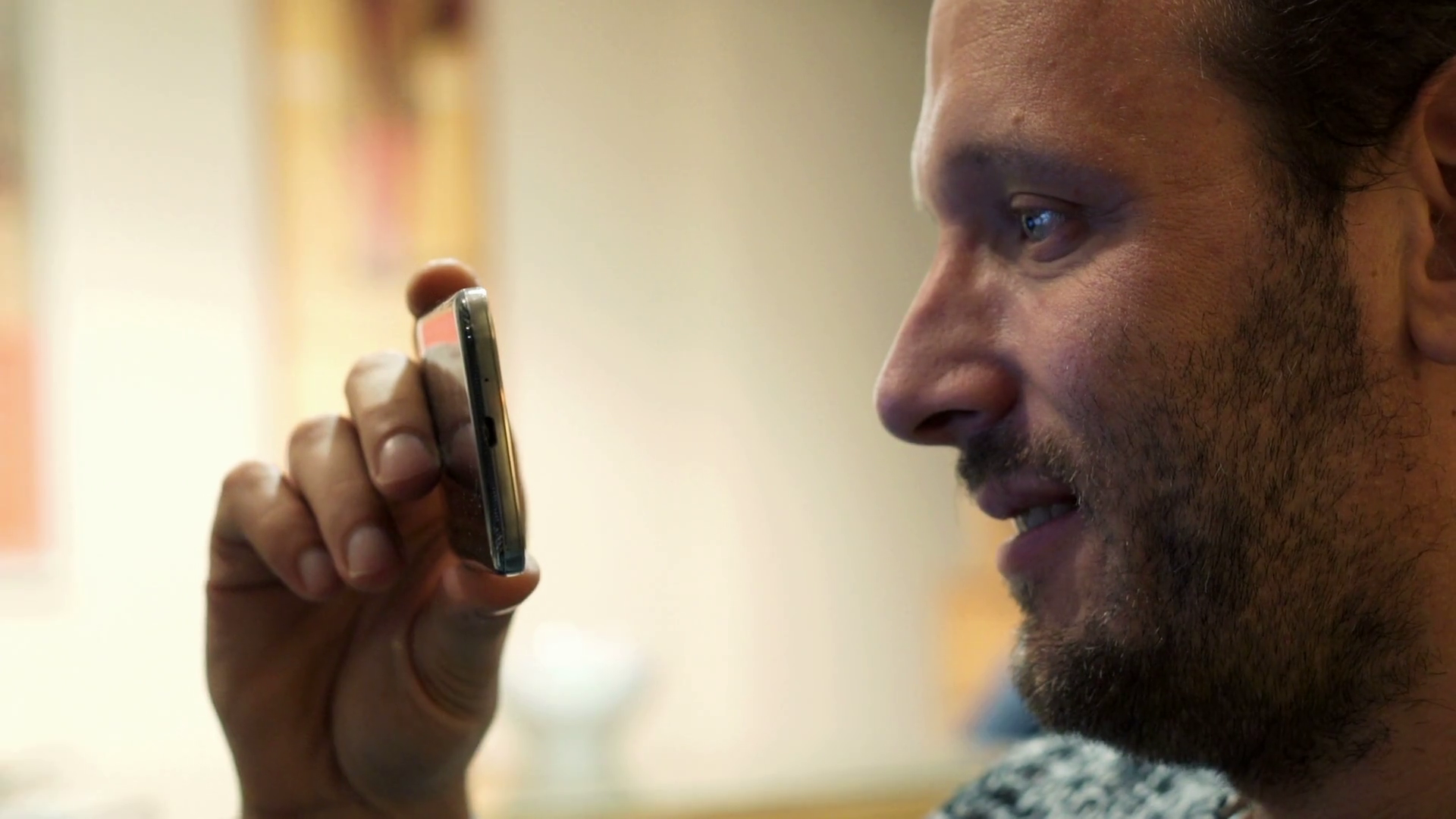Young Happy Man Watching Movie On Smartphone Stock Footage SBV ...