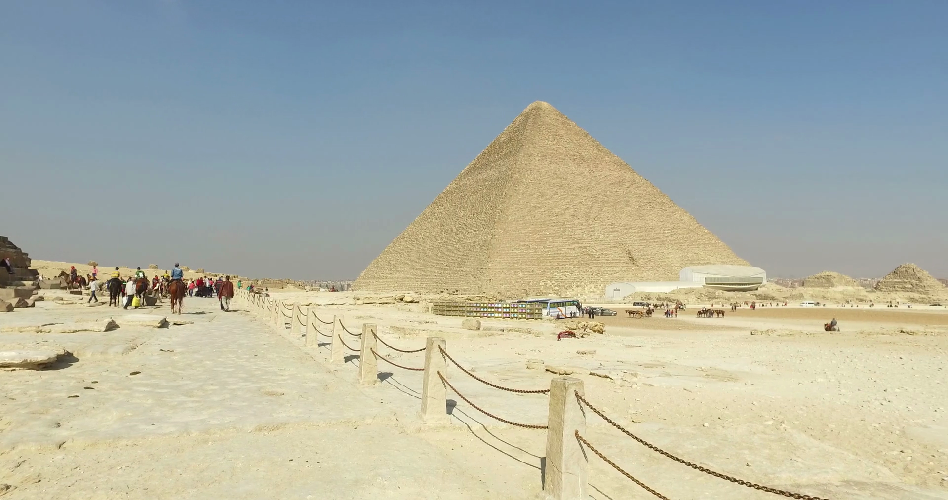 Panorama Of Giza Pyramids Complex In Cairo Stock Footage SBV-307055635 ...