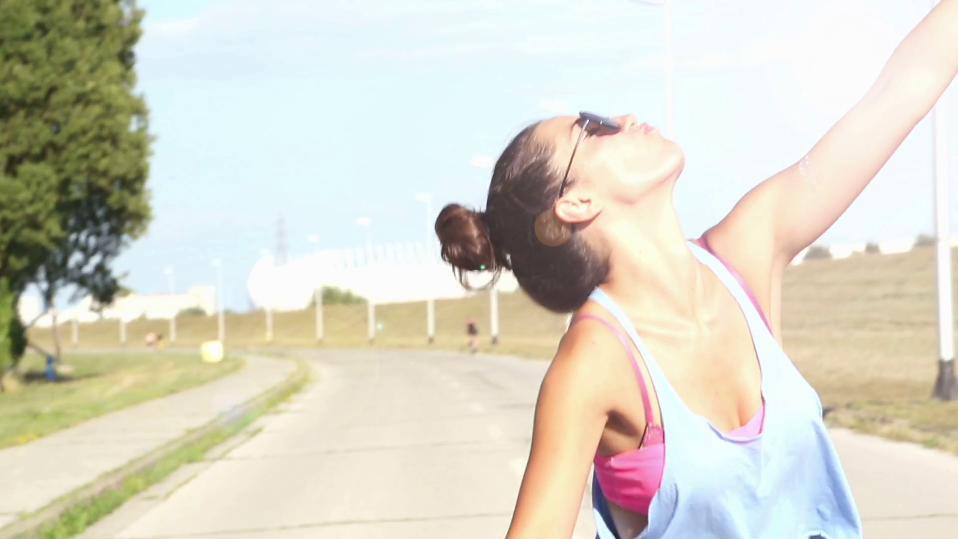 Slow Motion Of Beautiful Young Woman Taking Stock Footage SBV-304622396 ...