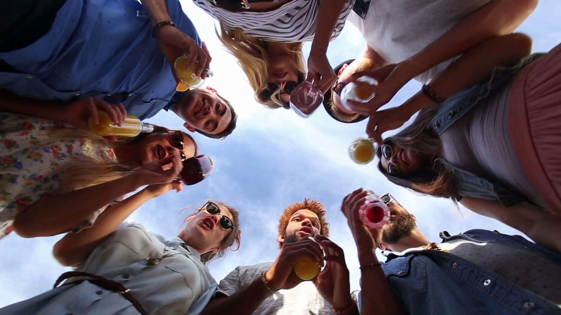 Smiling Friends Looking Down At Camera Stock Footage SBV-310527699 ...