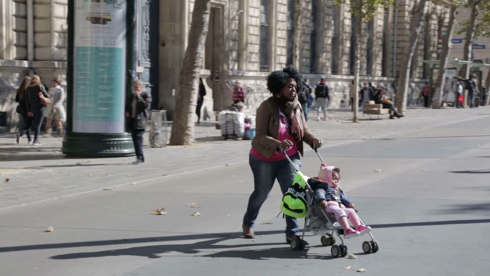 Woman Of African Origin Pushing Child In Stock Footage SBV-314113290 ...