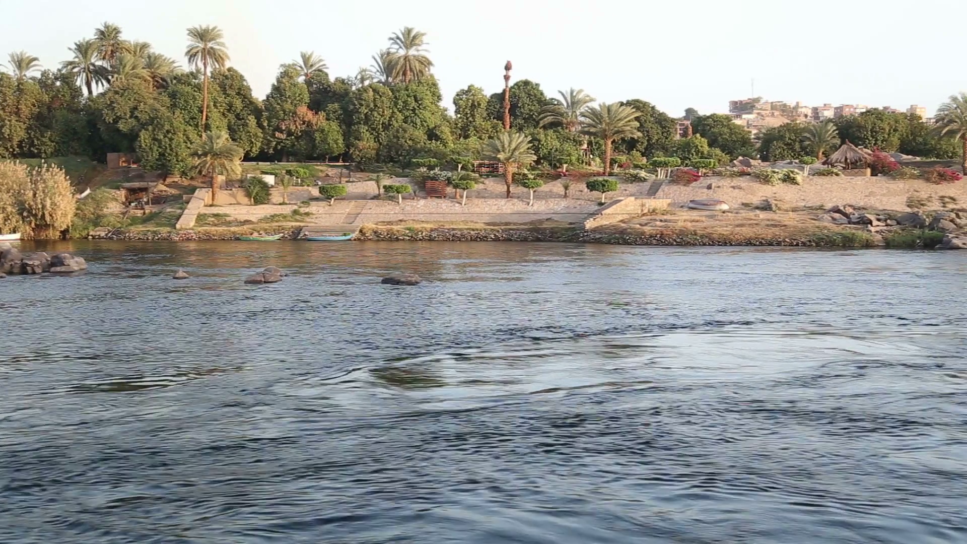 View Of Nile River Coast From Sailboat Stock Footage SBV-307106187 ...