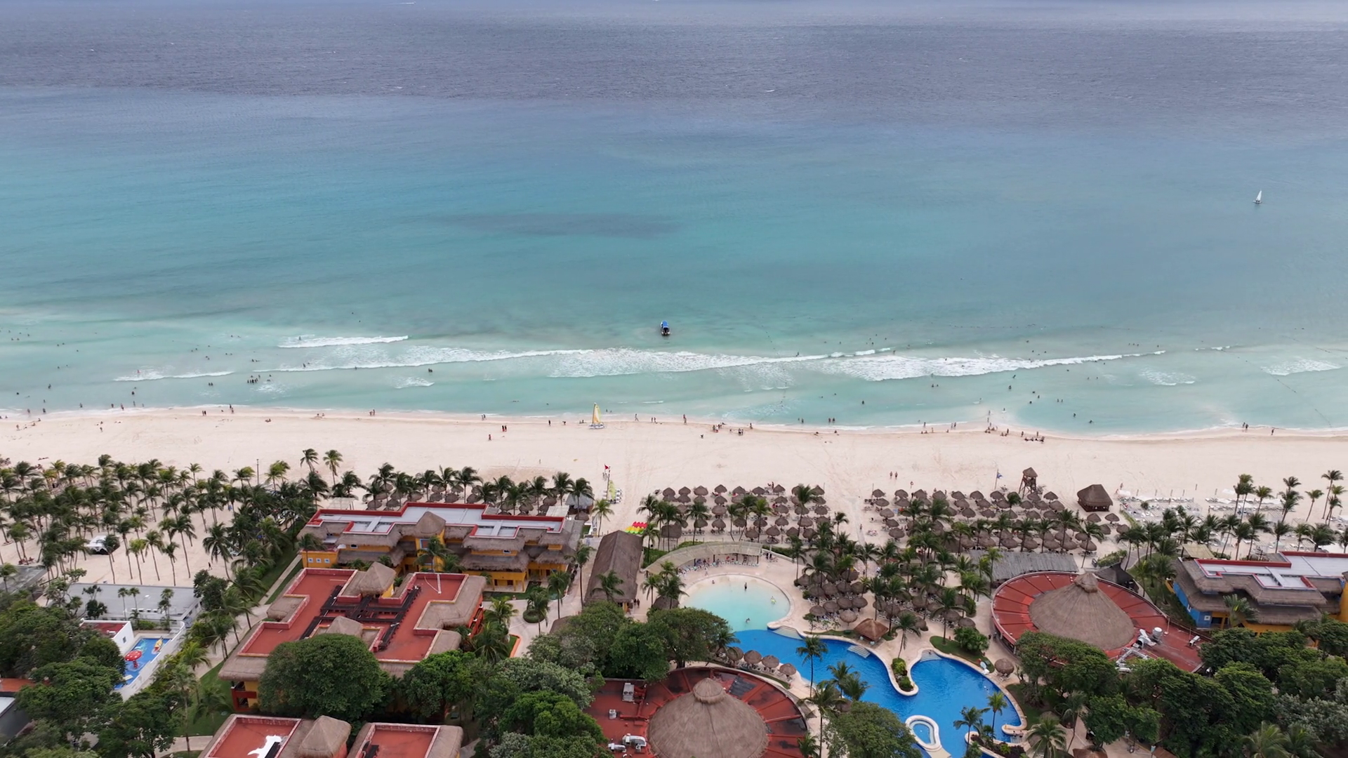Aerial View Of Playa Del Carmen Shoreline Stock Footage SBV-352047701 ...