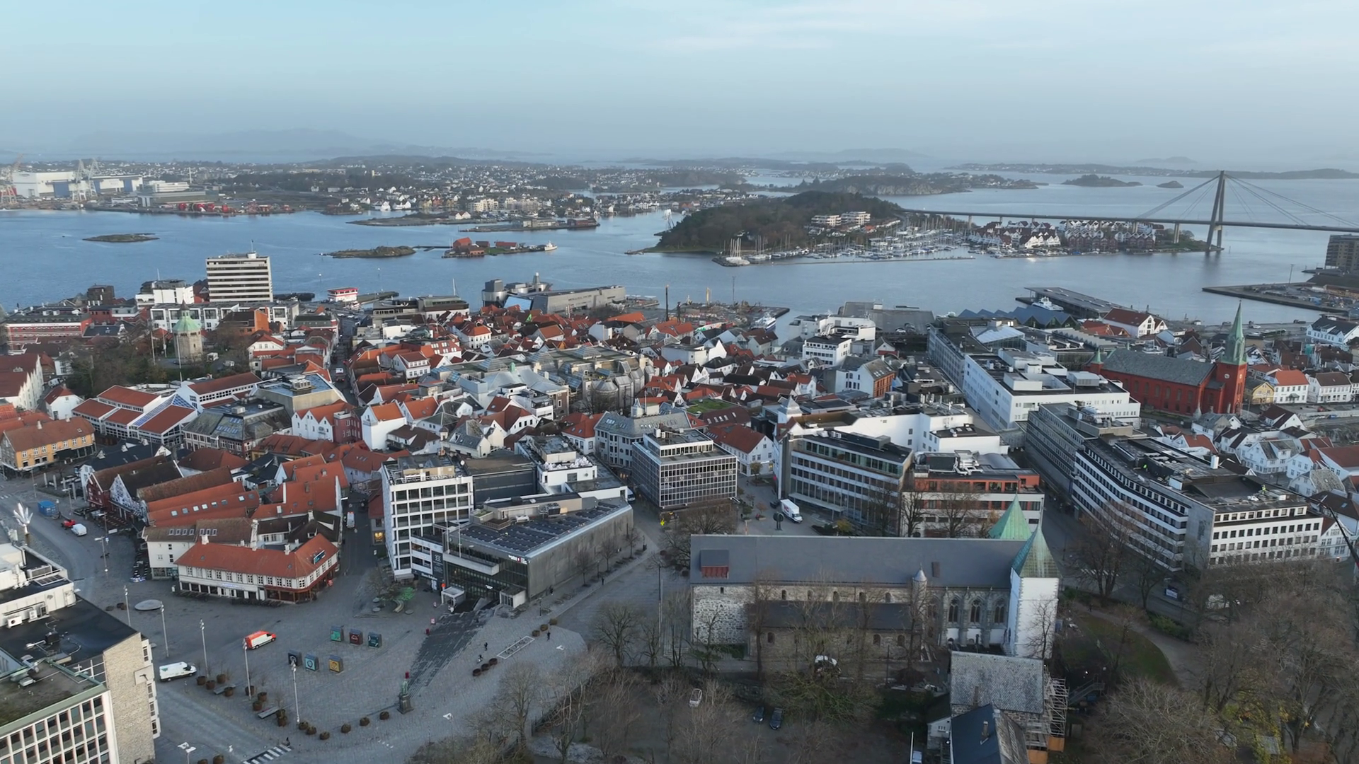 Aerial View Of Stavanger Norway Downtown Stock Footage SBV-352048210 ...
