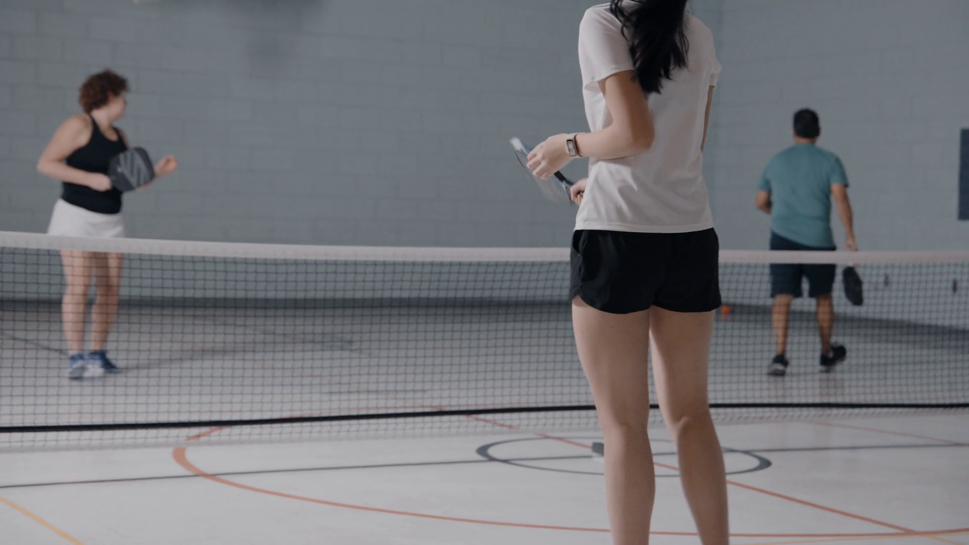 Female Pickleball Player On Court Stock Footage SBV-352046015 - Storyblocks