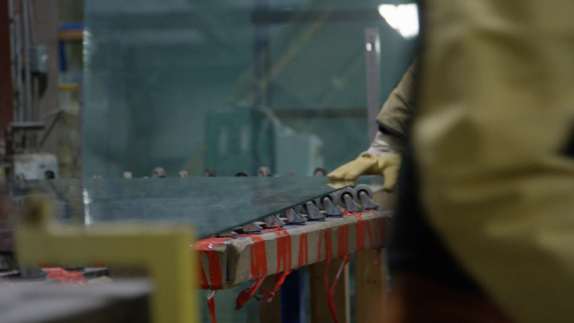 Glass Fabrication Workers Moving Glass Pane Stock Footage SBV-352200960 ...