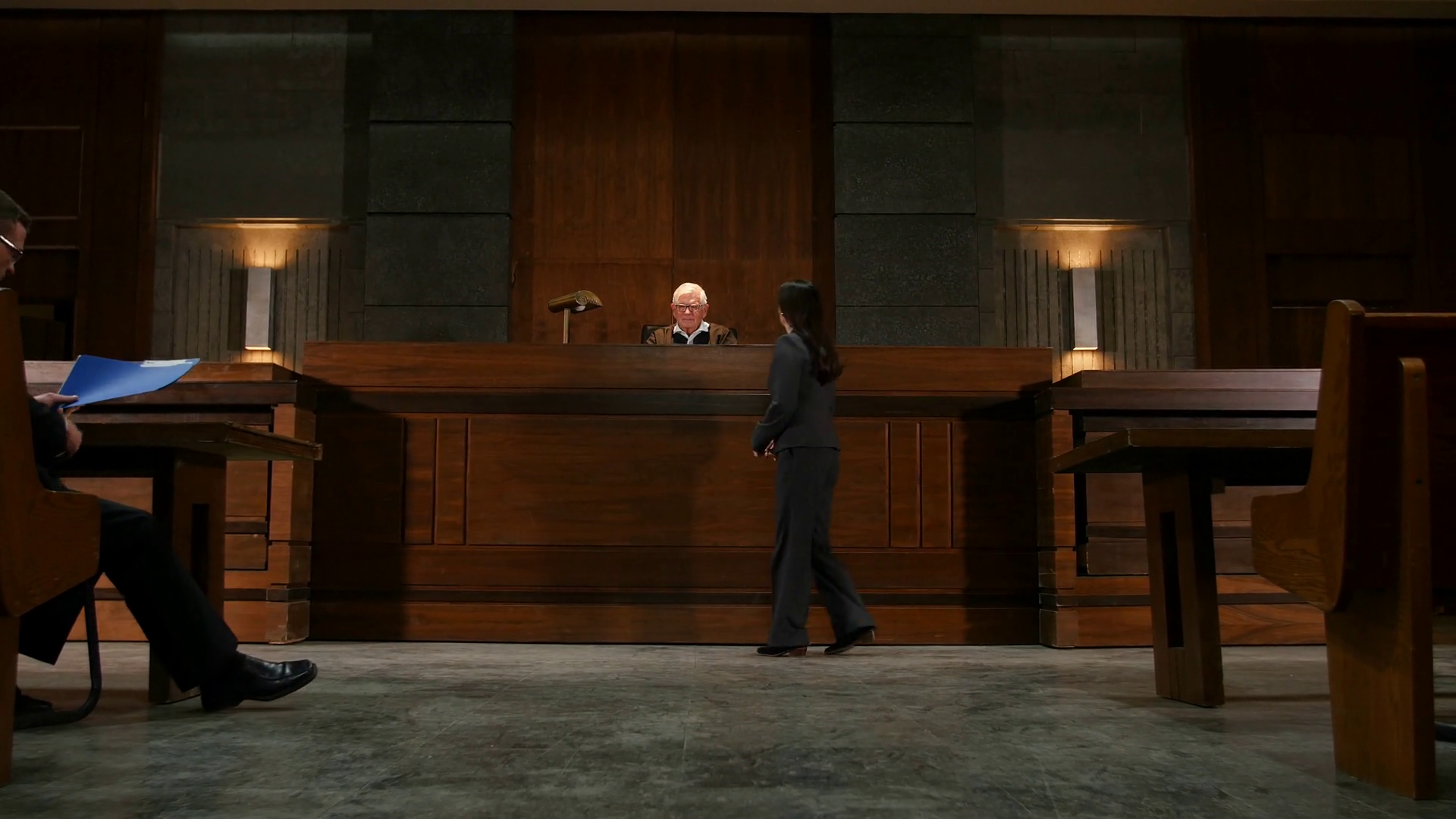Lawyer Female Approaching Bench In Court Stock Footage SBV-352201525 ...