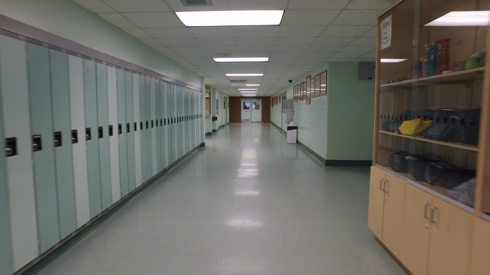 Steadicam Shot Walking Through High School Stock Footage SBV-307998766 ...