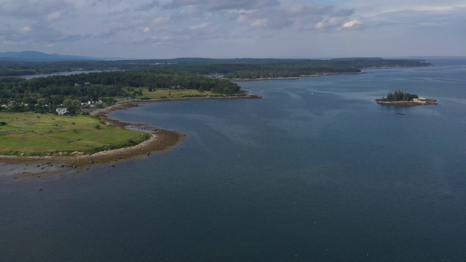 Aerial Establishing Shot Of Maine Coast Stock Footage SBV-347543790 ...