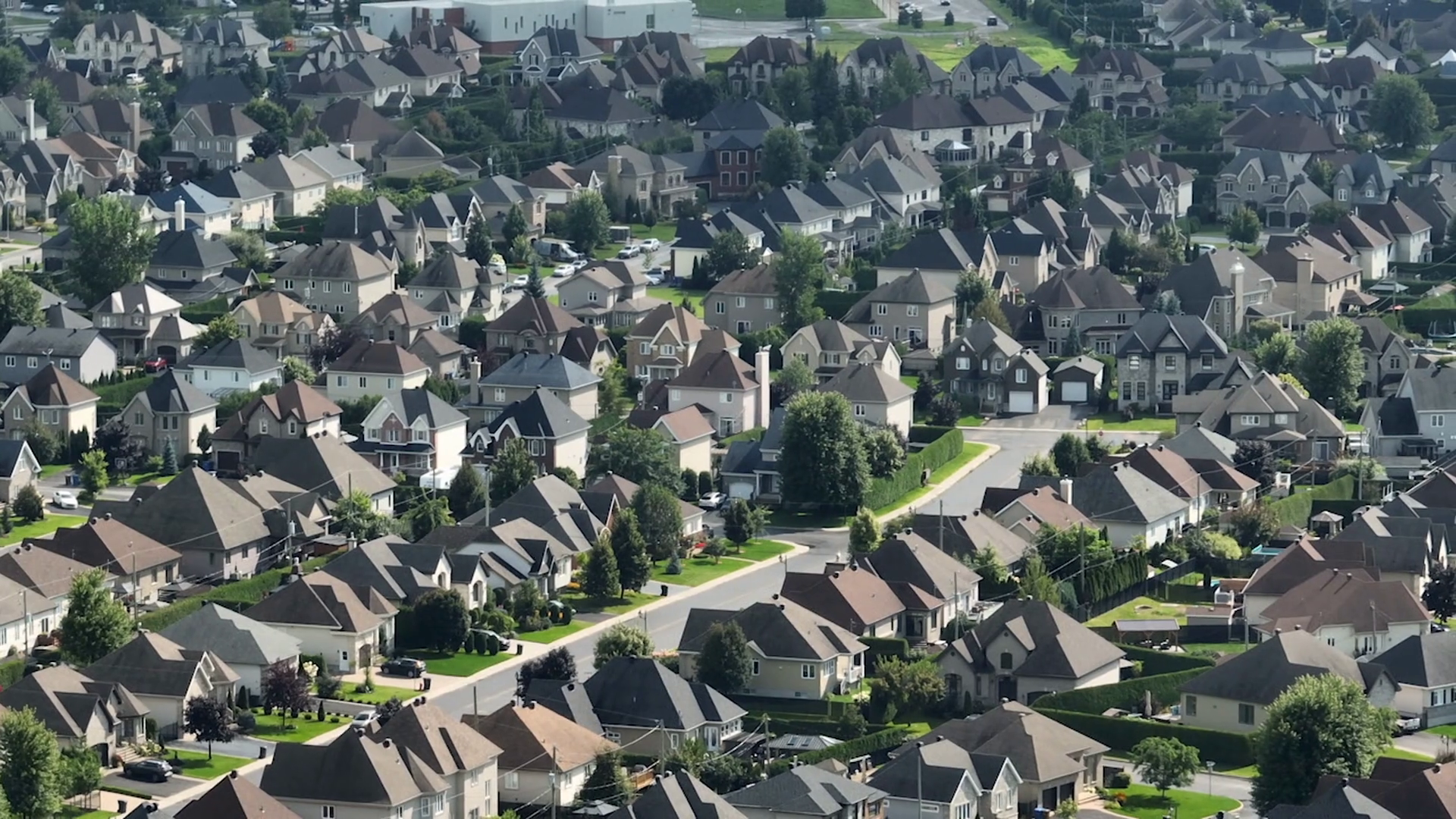 Aerial View Of Homes In Dense Suburb Stock Footage SBV-348417222 ...